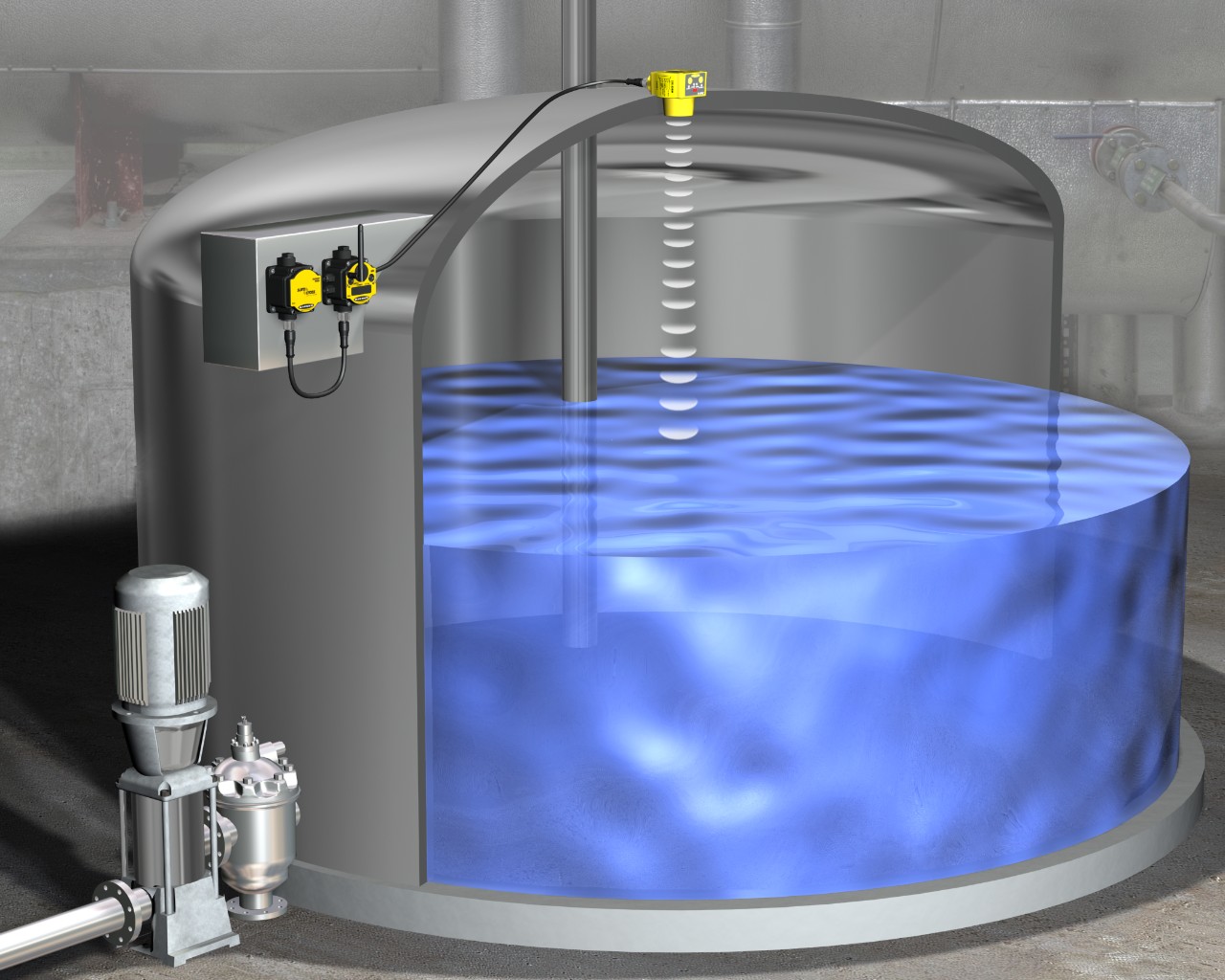 Chemisch beständiger Ultraschallsensor mit 8 m Reichweite der Bauform QT50U