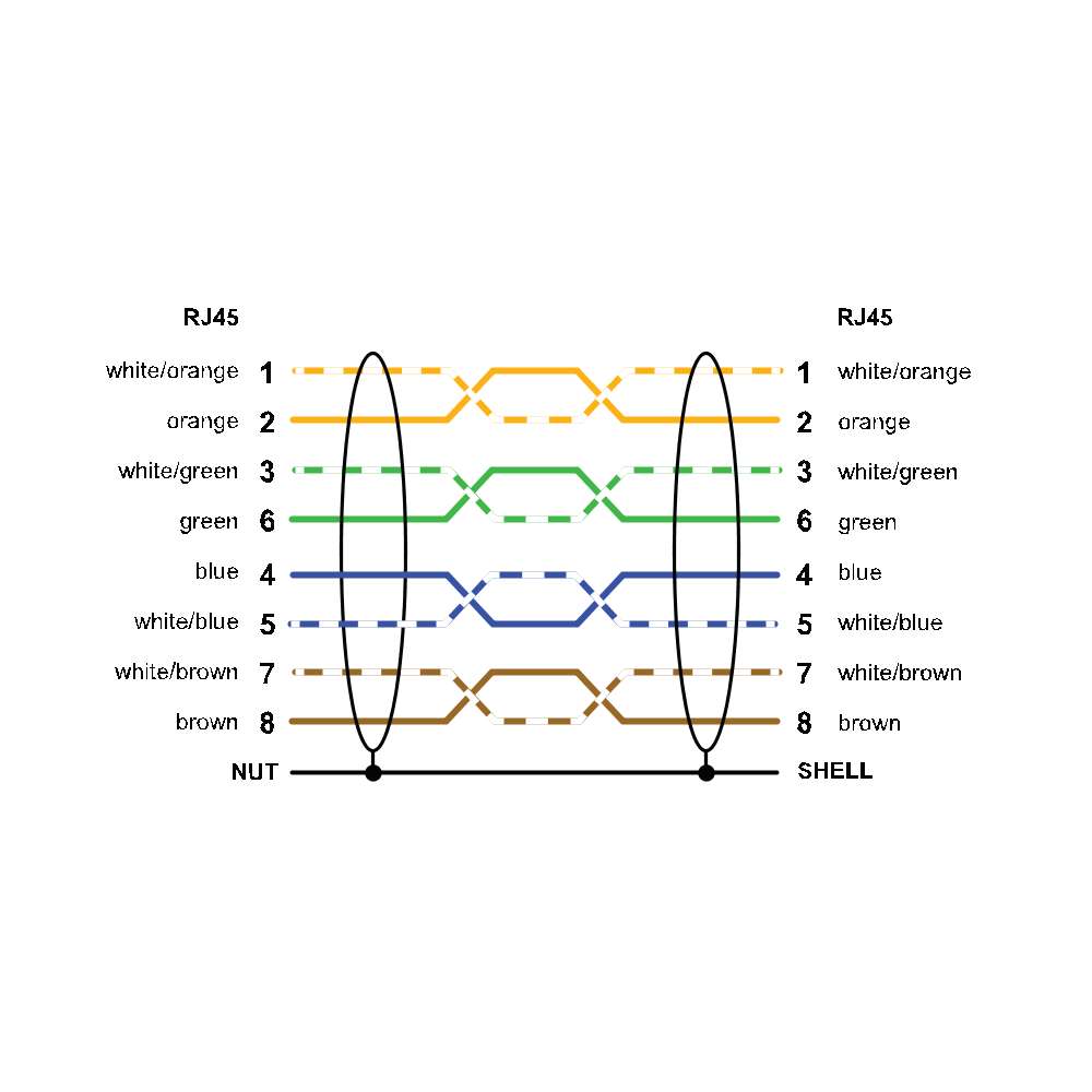BCD-RJ45 RJ45-5M | Double-Ended Cordsets